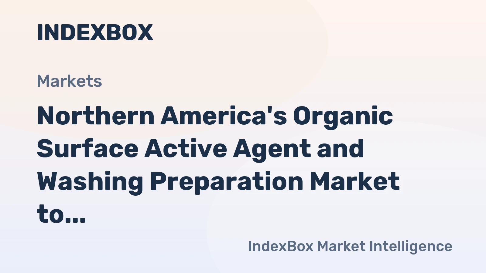 Northern America's Organic Surface Active Agent and Washing Preparation Market to Grow at a Modest 0.4% CAGR Over Next Decade