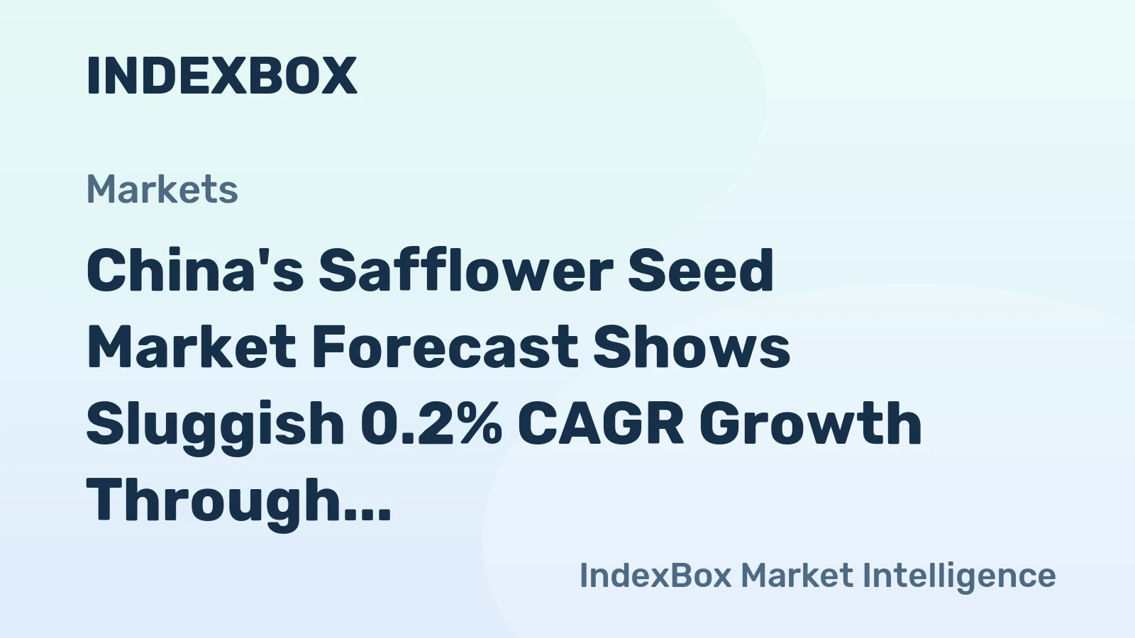 China's Safflower Seed Market Forecast Shows Sluggish 0.2% CAGR Growth Through 2035