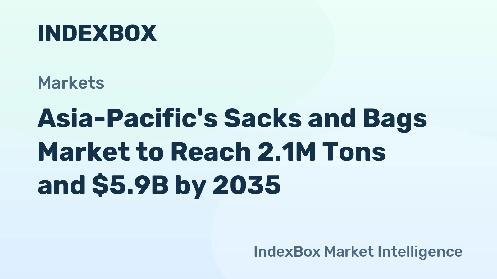 Asia-Pacific's Sacks and Bags Market to Reach 2.1M Tons and $5.9B by 2035