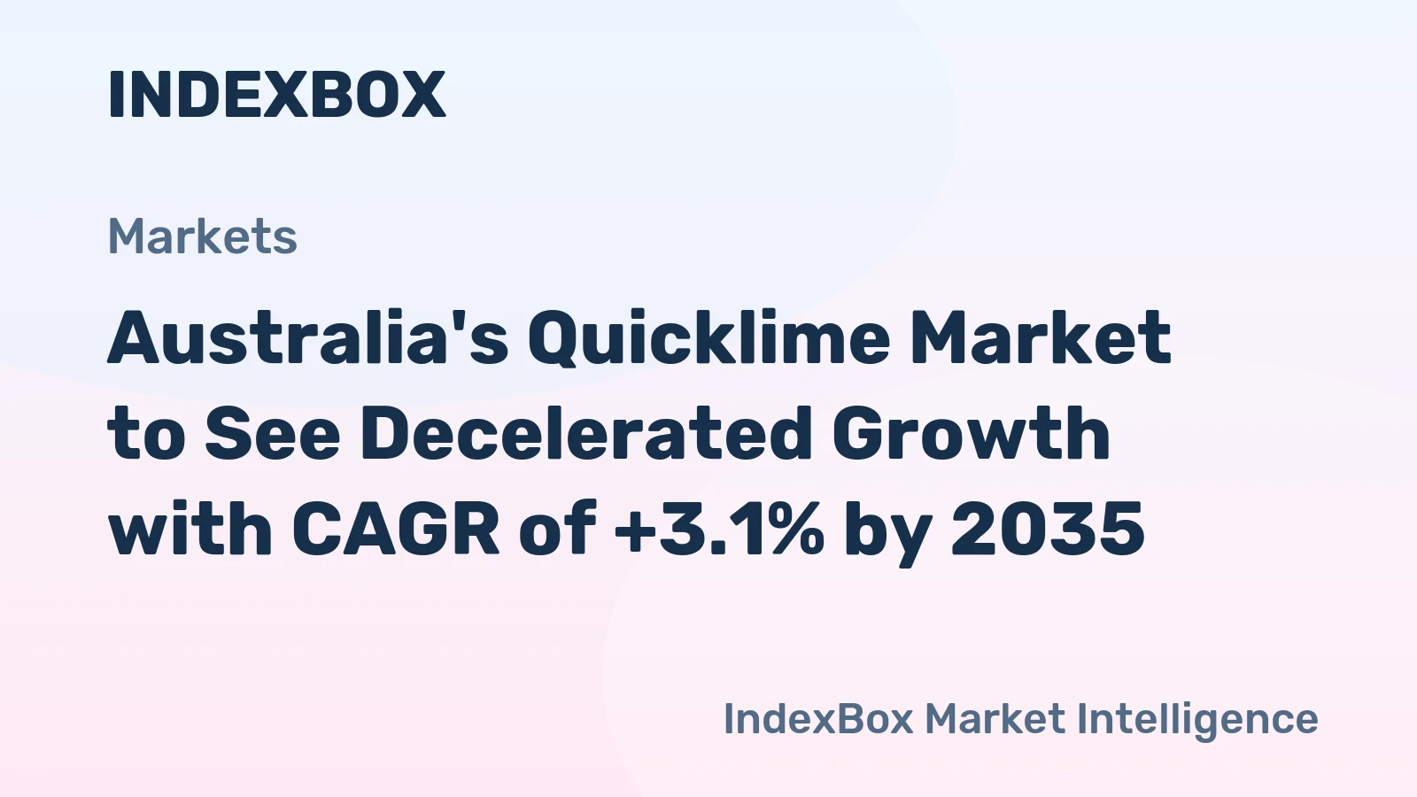 Australia's Quicklime Market to See Decelerated Growth with CAGR of +3.1% by 2035