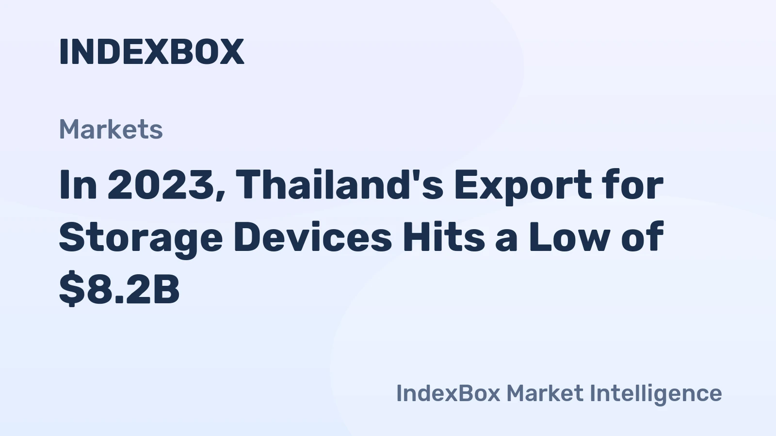 In 2023, Thailand's Export for Storage Devices Hits a Low of $8.2B
