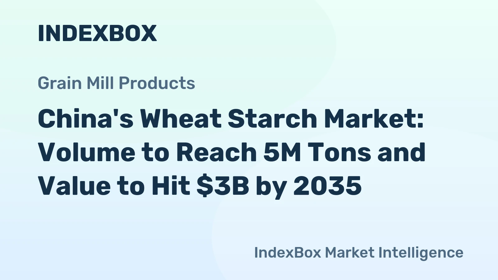 China's Wheat Starch Market: Volume to Reach 5M Tons and Value to Hit $3B by 2035