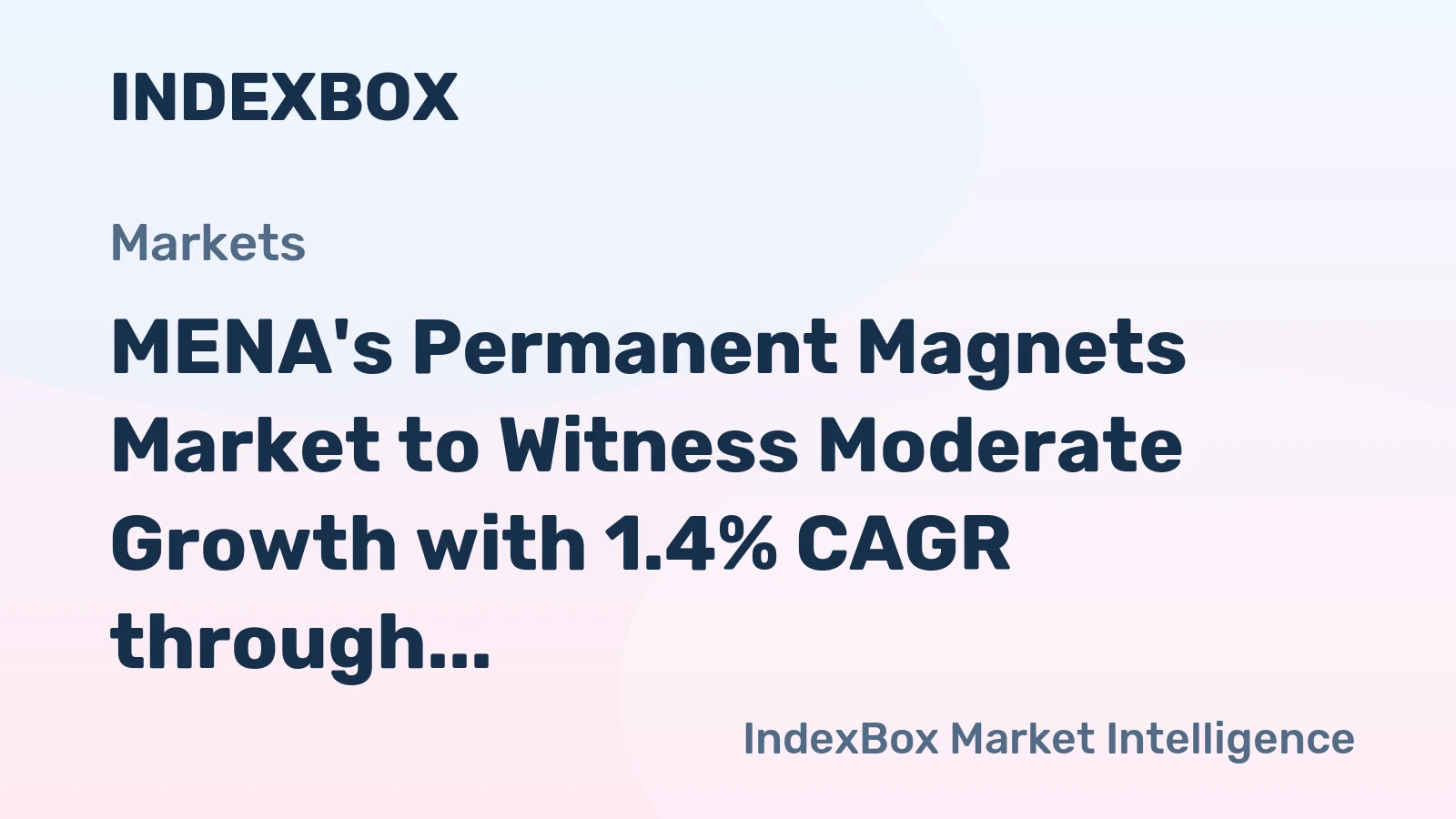 MENA's Permanent Magnets Market to Witness Moderate Growth with 1.4% CAGR through 2035