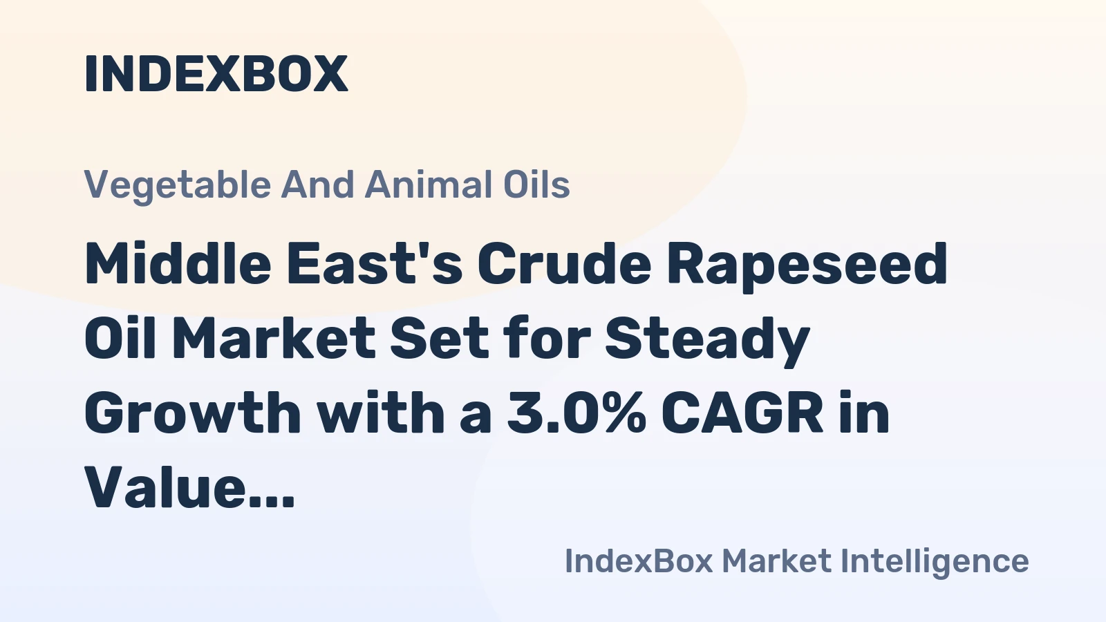 Middle East's Crude Rapeseed Oil Market Set for Steady Growth with a 3.0% CAGR in Value
