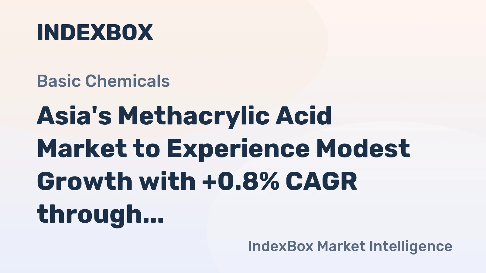 Asia's Methacrylic Acid Market to Experience Modest Growth with +0.8% CAGR through 2035