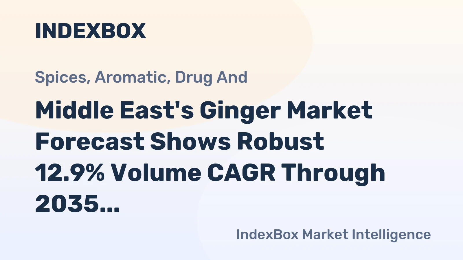 Middle East's Ginger Market Forecast Shows Robust 12.9% Volume CAGR Through 2035