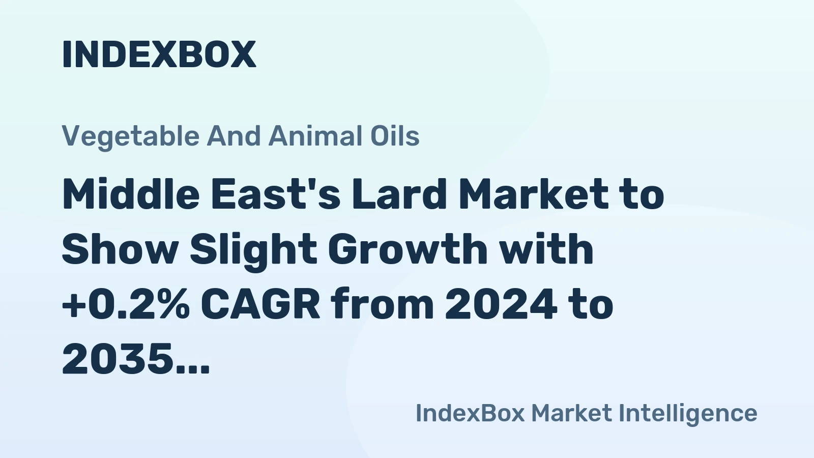 Middle East's Lard Market to Show Slight Growth with +0.2% CAGR from 2024 to 2035