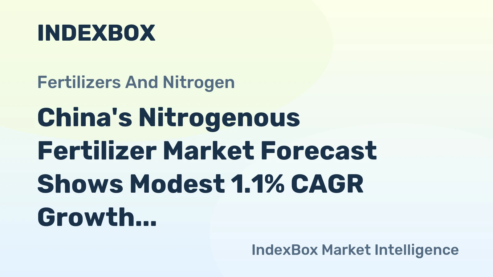 China's Nitrogenous Fertilizer Market Forecast Shows Modest 1.1% CAGR Growth Through 2035