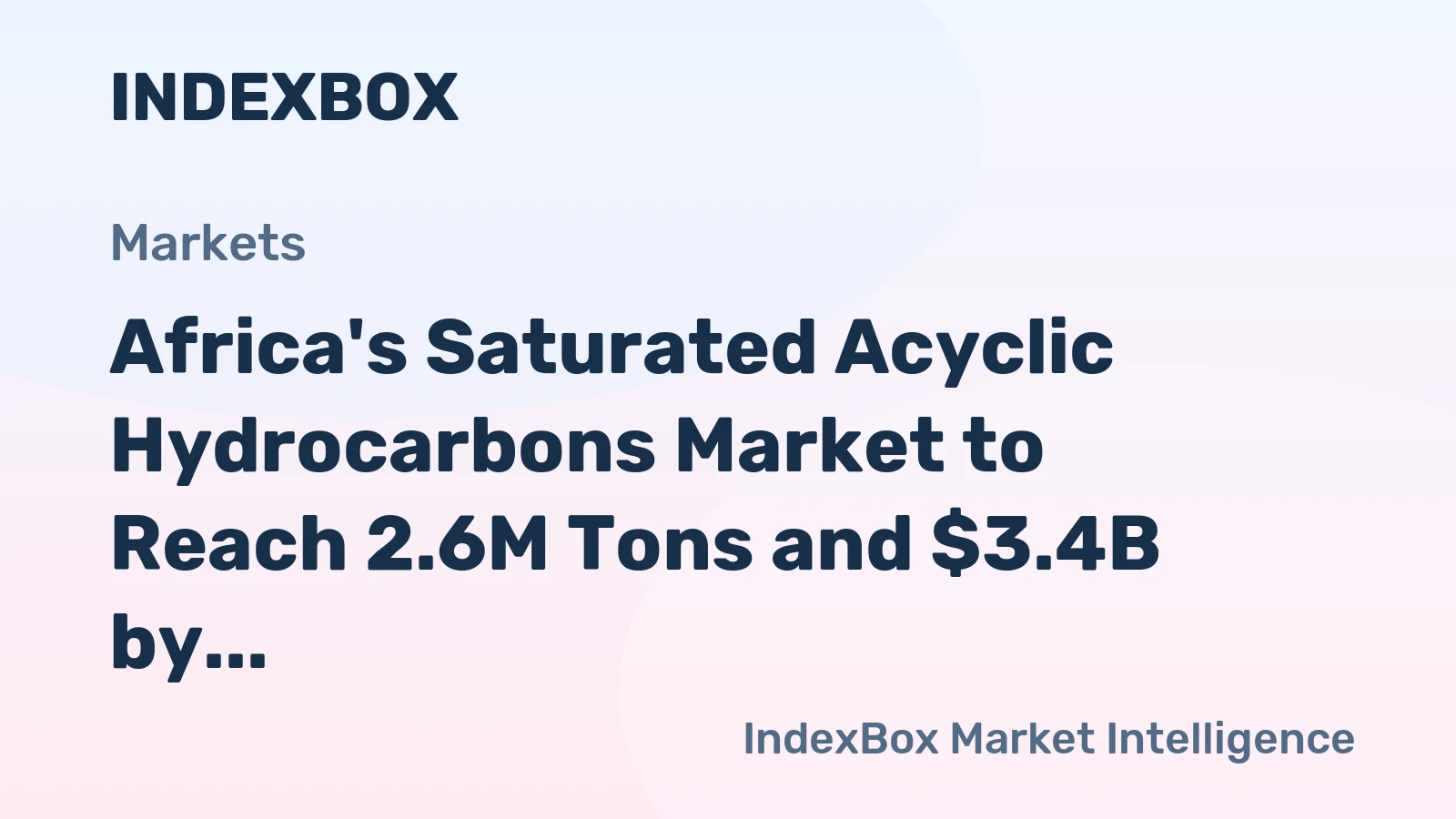 Africa's Saturated Acyclic Hydrocarbons Market to Reach 2.6M Tons and $3.4B by 2035