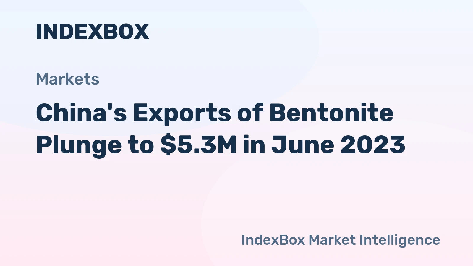 China's Exports of Bentonite Plunge to $5.3M in June 2023