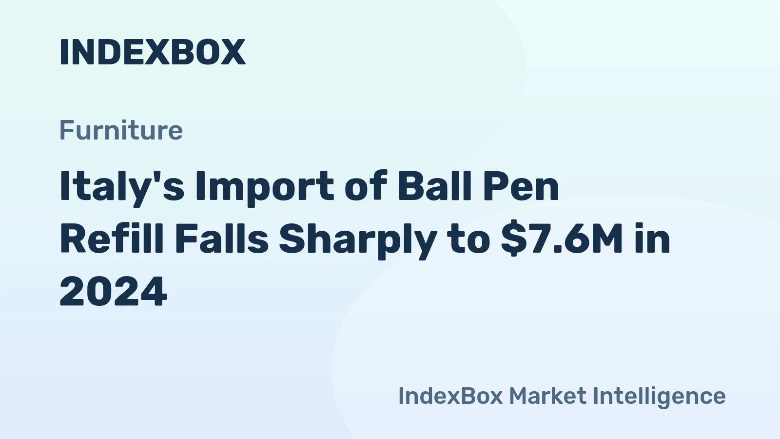 Italy's Import of Ball Pen Refill Falls Sharply to $7.6M in 2024