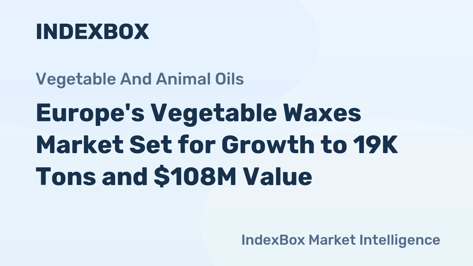 Europe's Vegetable Waxes Market Set for Growth to 19K Tons and $108M Value