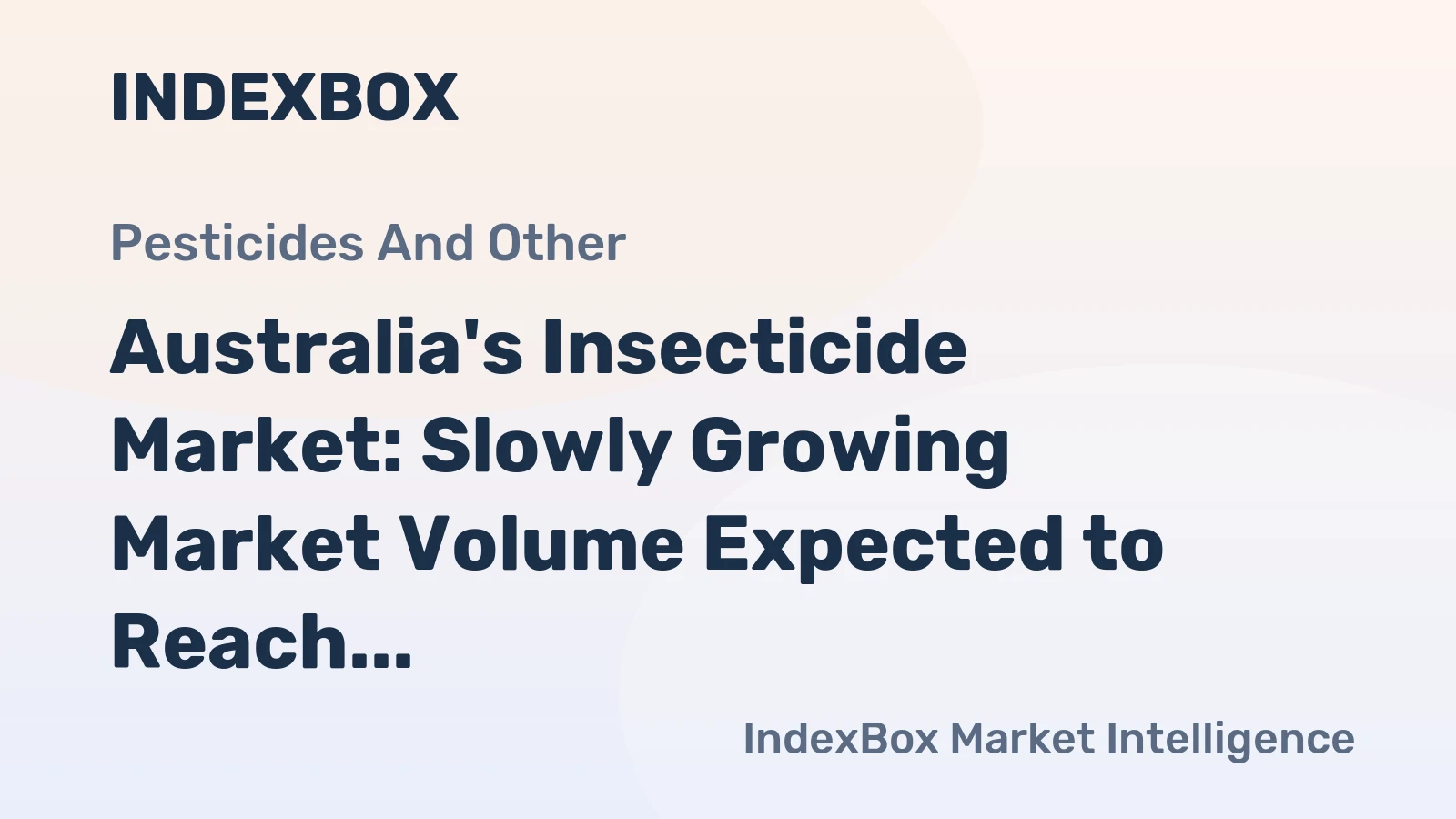 Australia's Insecticide Market: Slowly Growing Market Volume Expected to Reach 7.1K Tons by 2035