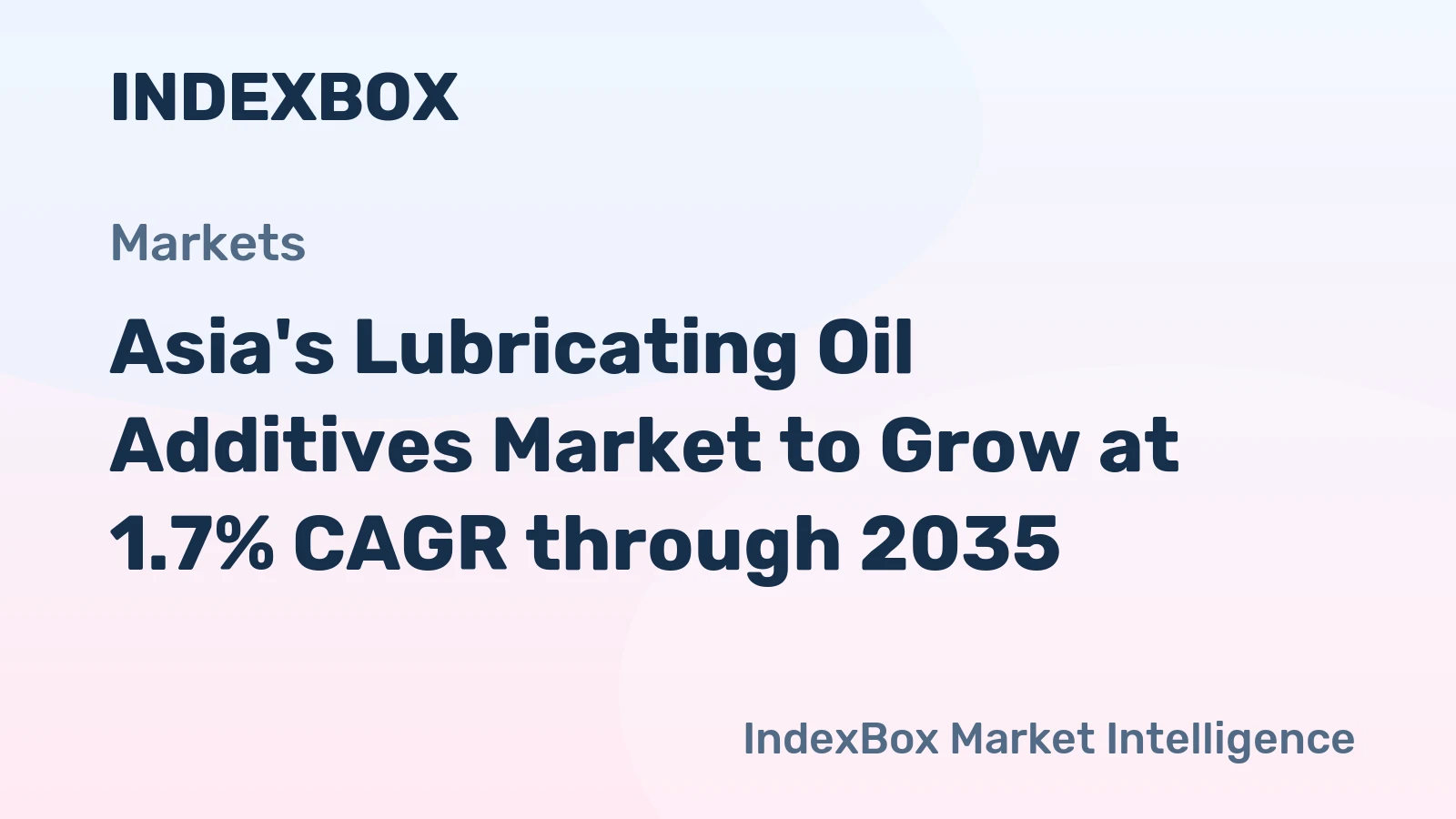 Asia's Lubricating Oil Additives Market to Grow at 1.7% CAGR through 2035