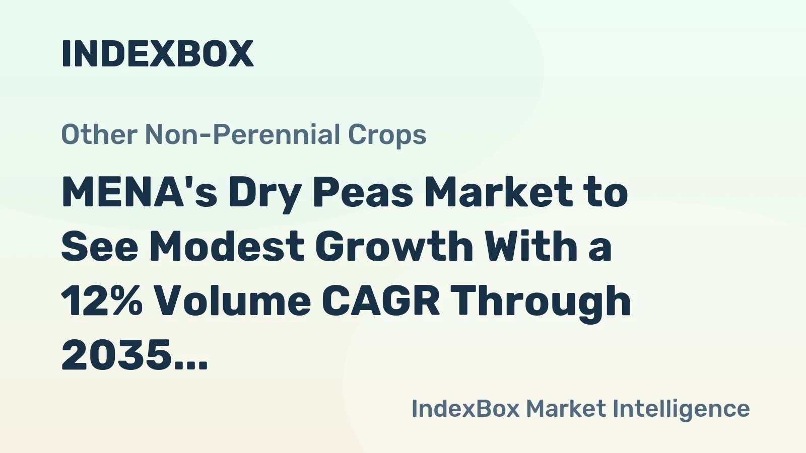 MENA's Dry Peas Market to See Modest Growth With a 12% Volume CAGR Through 2035