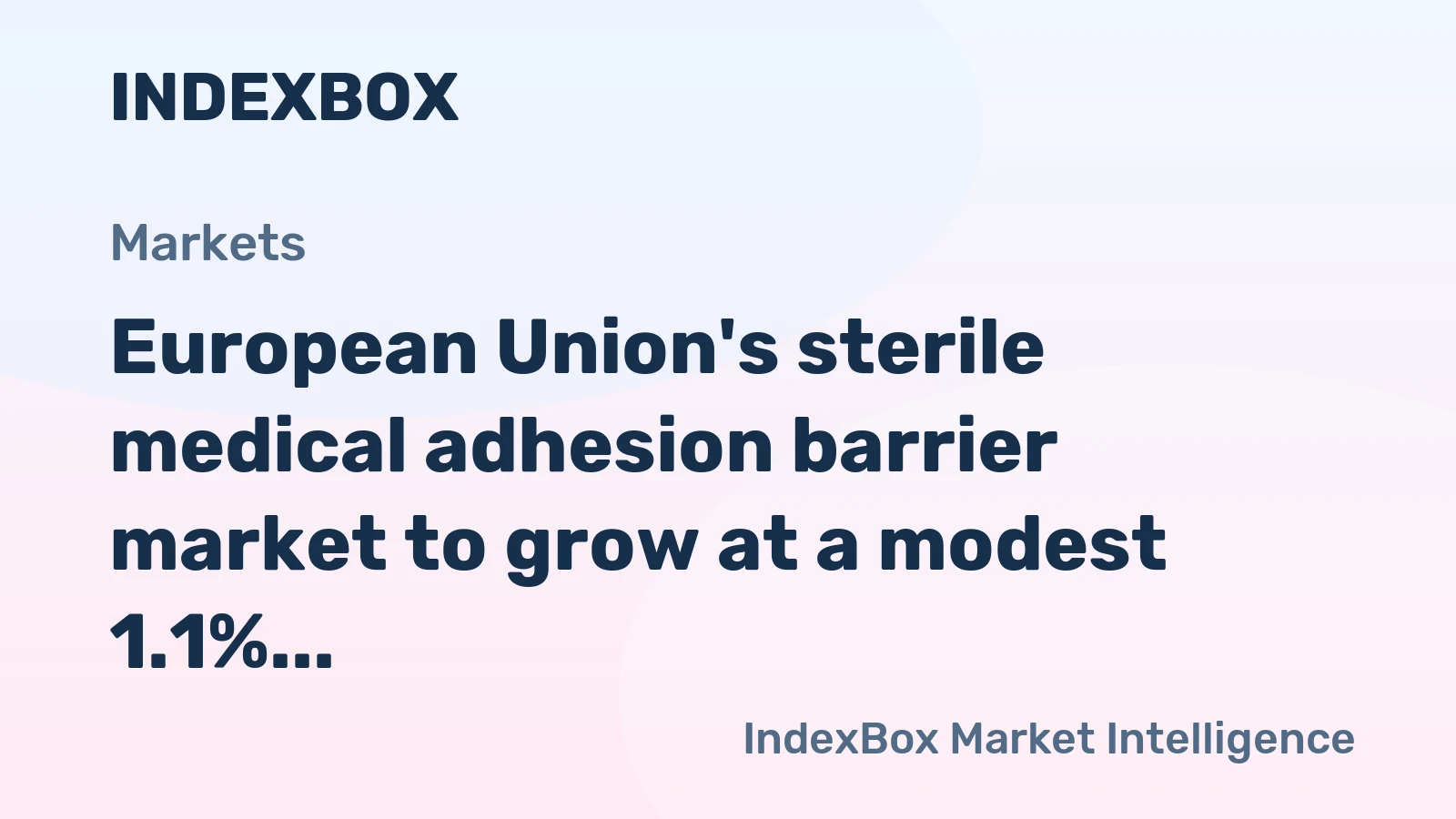 European Union's sterile medical adhesion barrier market to grow at a modest 1.1% CAGR through 2035, reaching $4.7B, driven by rising demand.