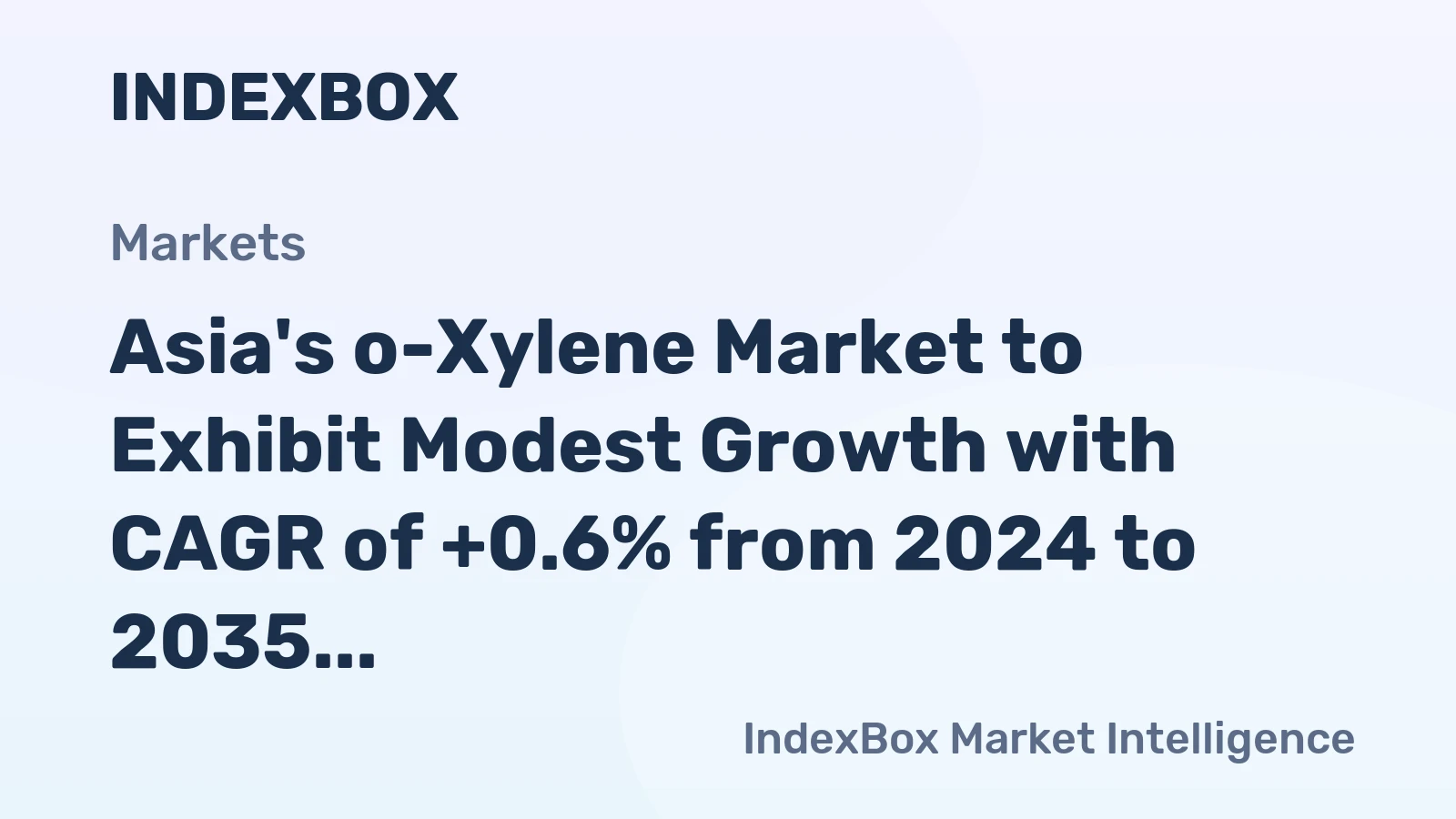 Asia's o-Xylene Market to Exhibit Modest Growth with CAGR of +0.6% from 2024 to 2035