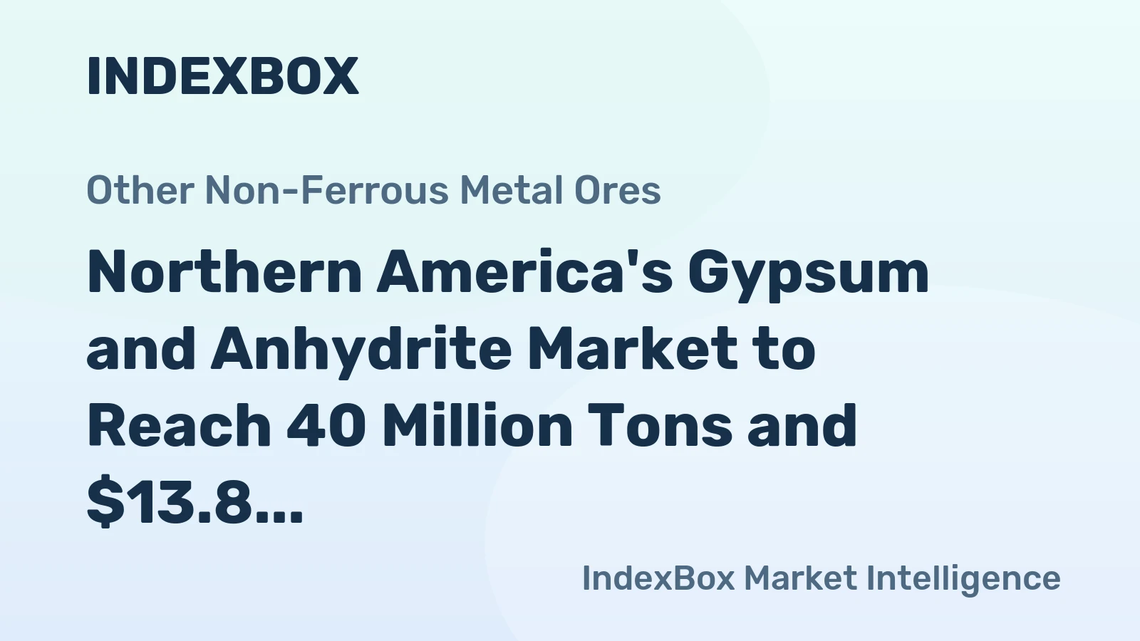 Northern America's Gypsum and Anhydrite Market to Reach 40 Million Tons and $13.8 Billion by 2035