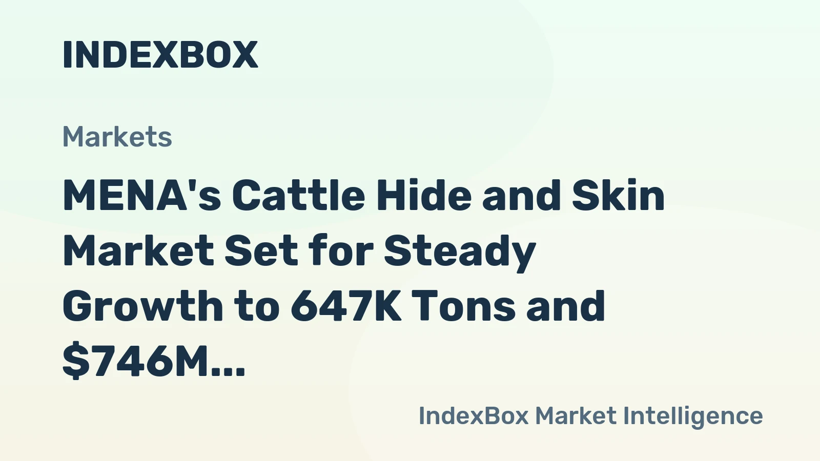 MENA's Cattle Hide and Skin Market Set for Steady Growth to 647K Tons and $746M by 2035