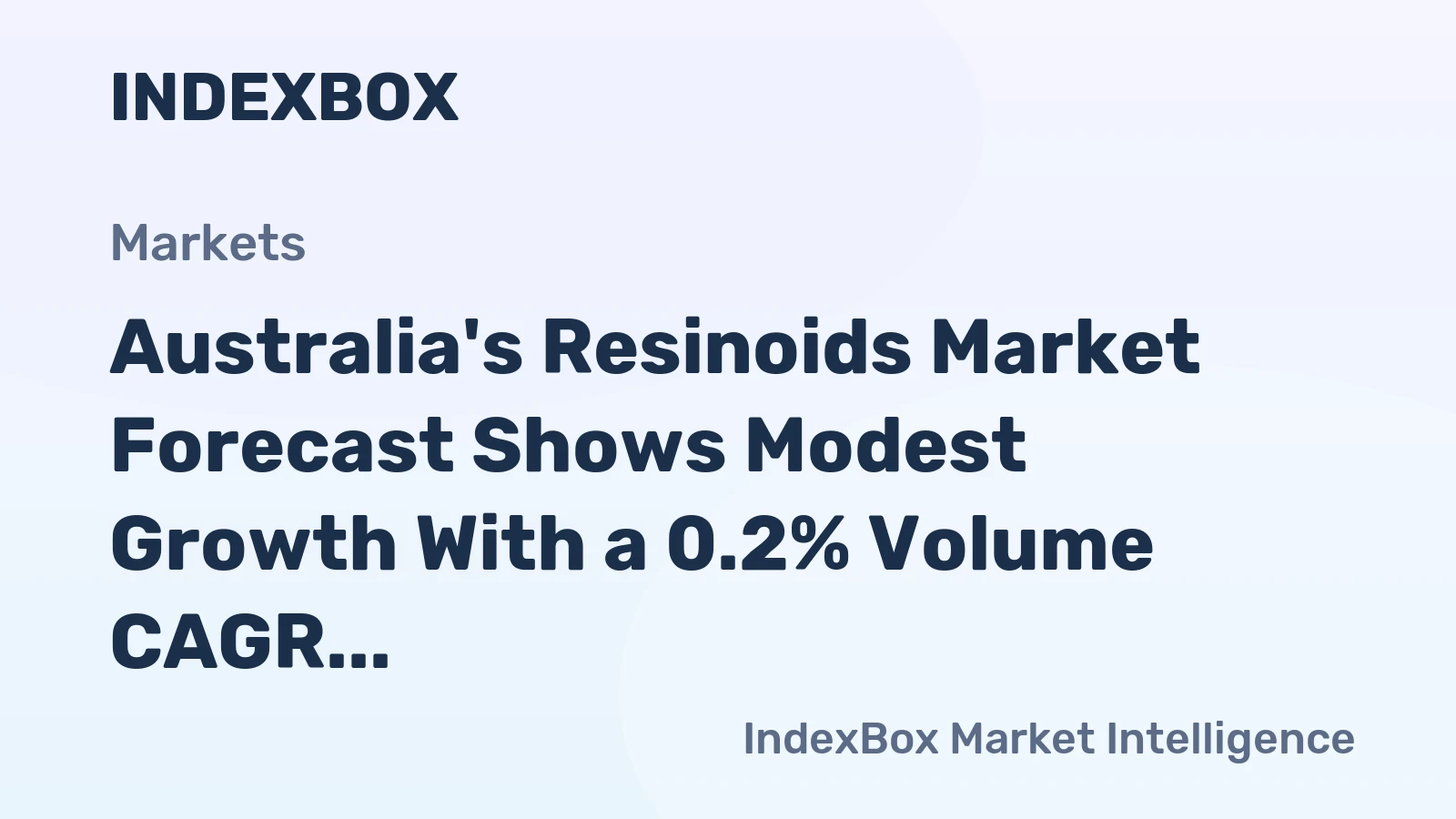 Australia's Resinoids Market Forecast Shows Modest Growth With a 0.2% Volume CAGR Through 2035