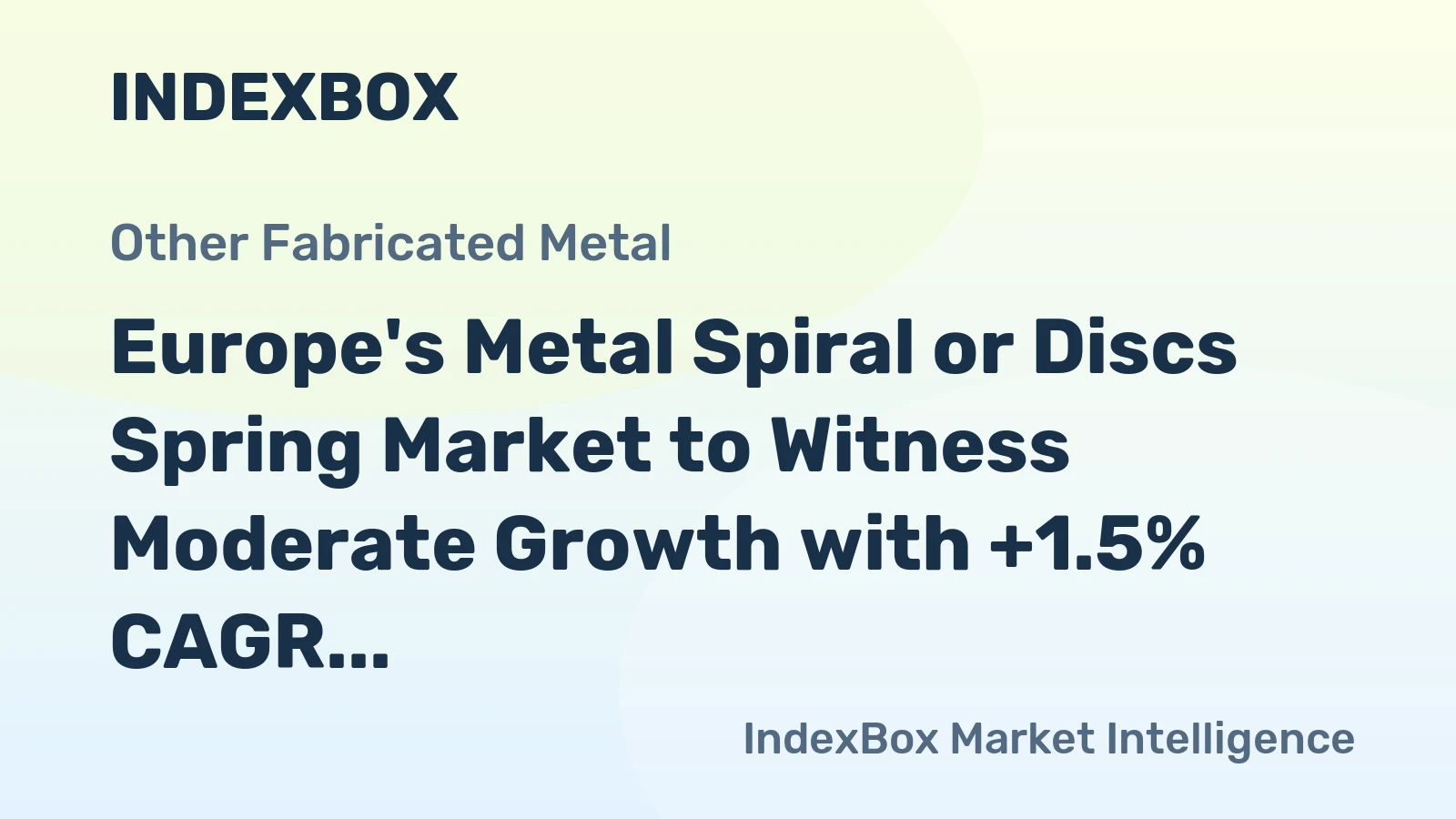 Europe's Metal Spiral or Discs Spring Market to Witness Moderate Growth with +1.5% CAGR