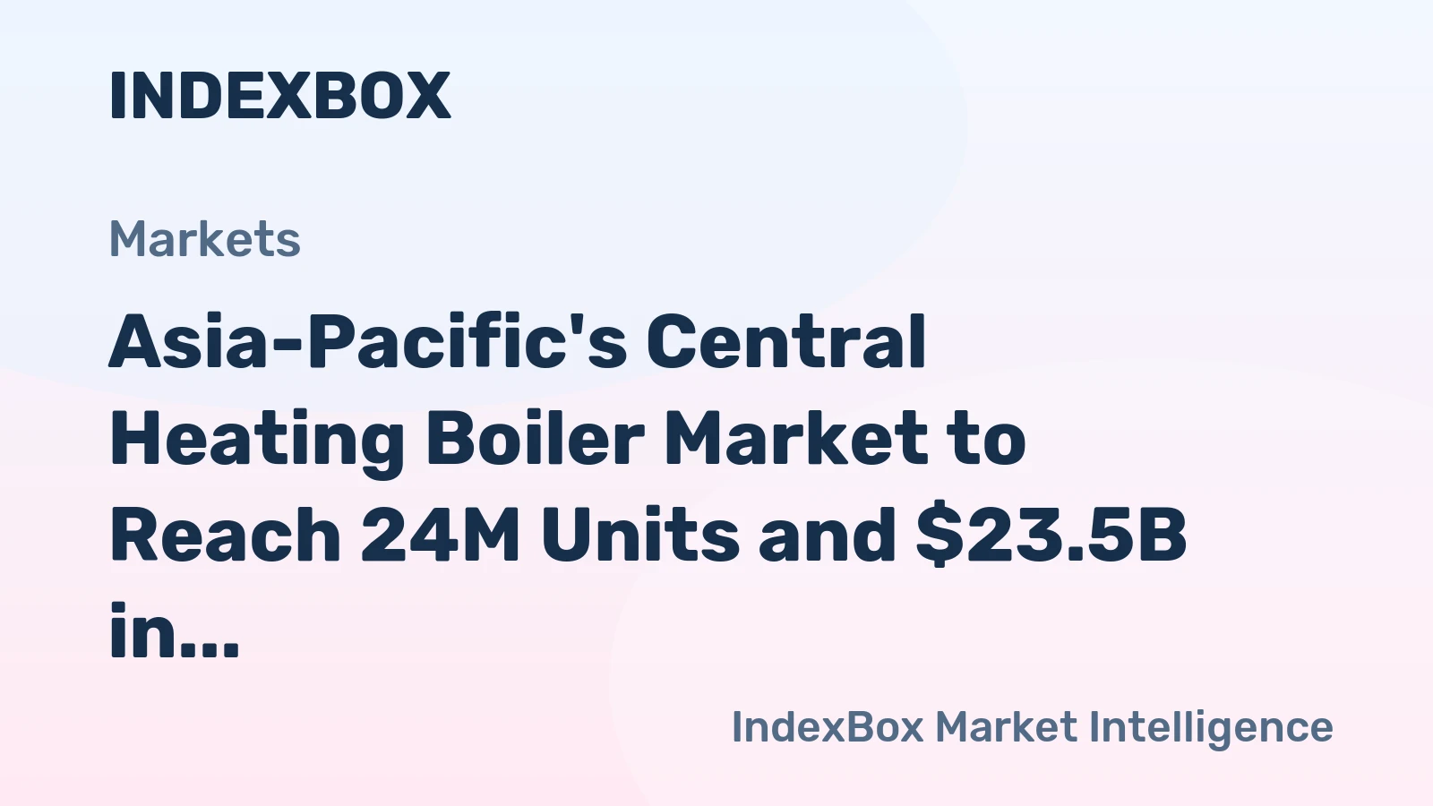 Asia-Pacific's Central Heating Boiler Market to Reach 24M Units and $23.5B in Value by 2035