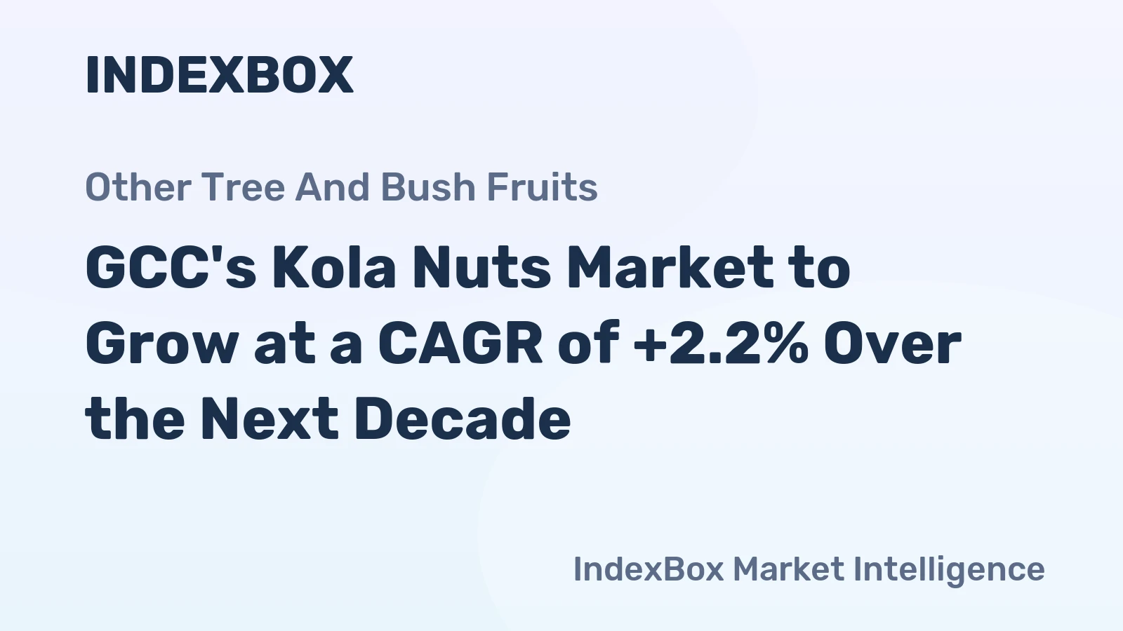 GCC's Kola Nuts Market to Grow at a CAGR of +2.2% Over the Next Decade