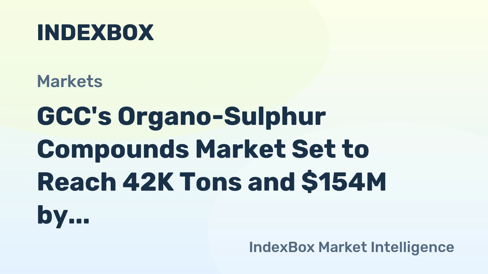 GCC's Organo-Sulphur Compounds Market Set to Reach 42K Tons and $154M by 2035