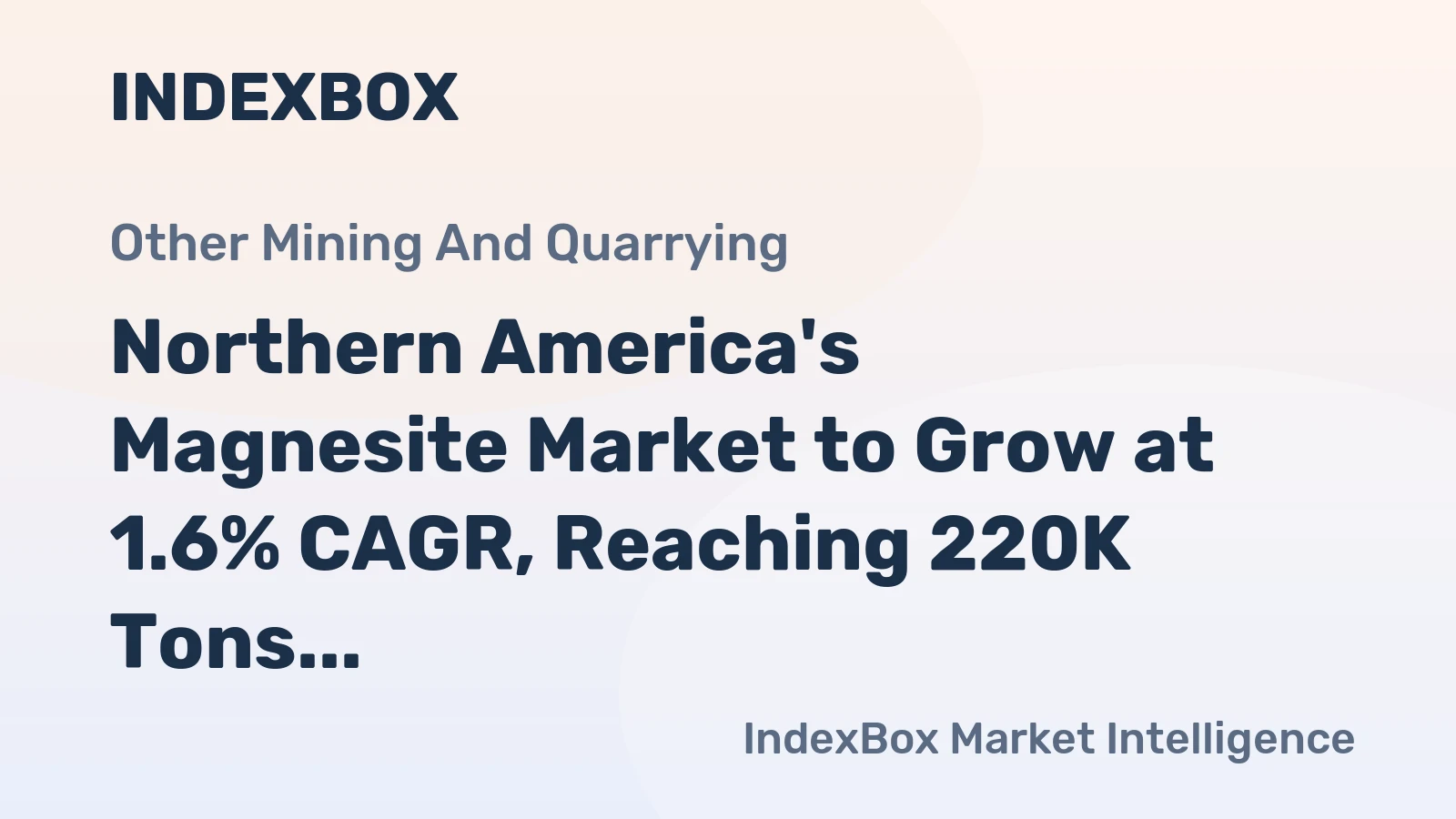 Northern America's Magnesite Market to Grow at 1.6% CAGR, Reaching 220K Tons by 2035