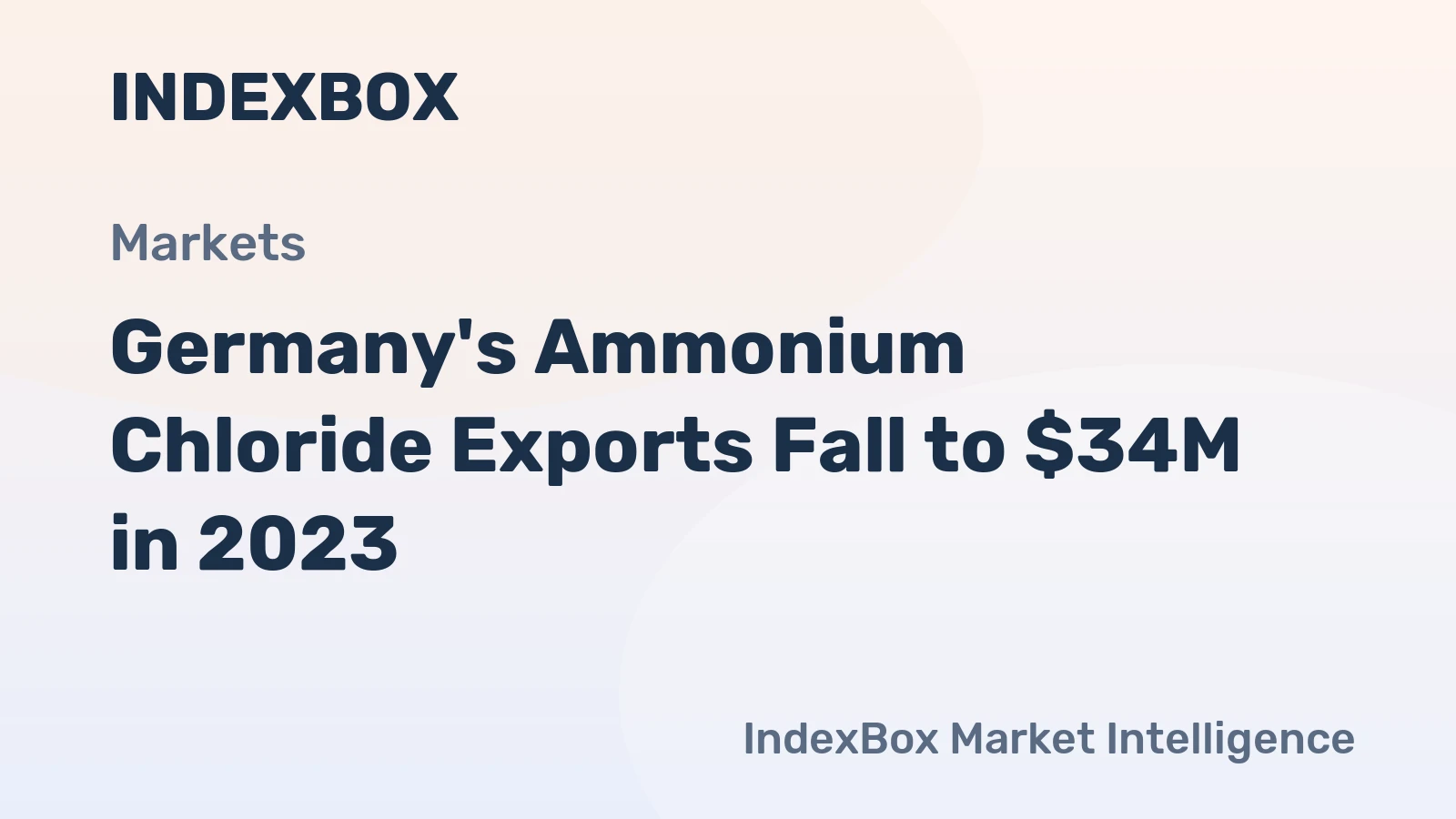 Germany's Ammonium Chloride Exports Fall to $34M in 2023