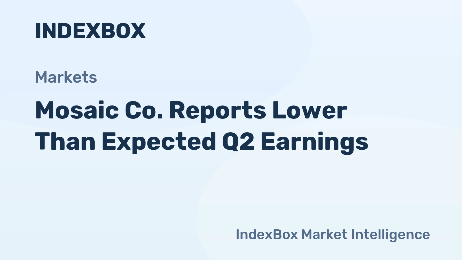 Mosaic Co. Reports Lower Than Expected Q2 Earnings