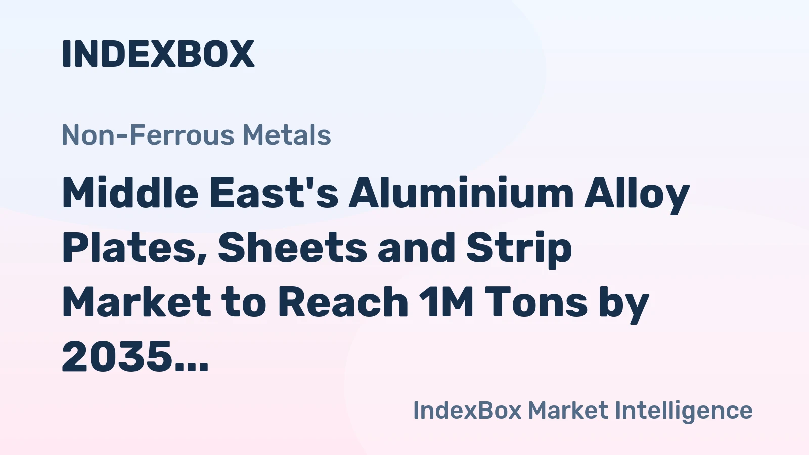 Middle East's Aluminium Alloy Plates, Sheets and Strip Market to Reach 1M Tons by 2035, Valued at $5.3B