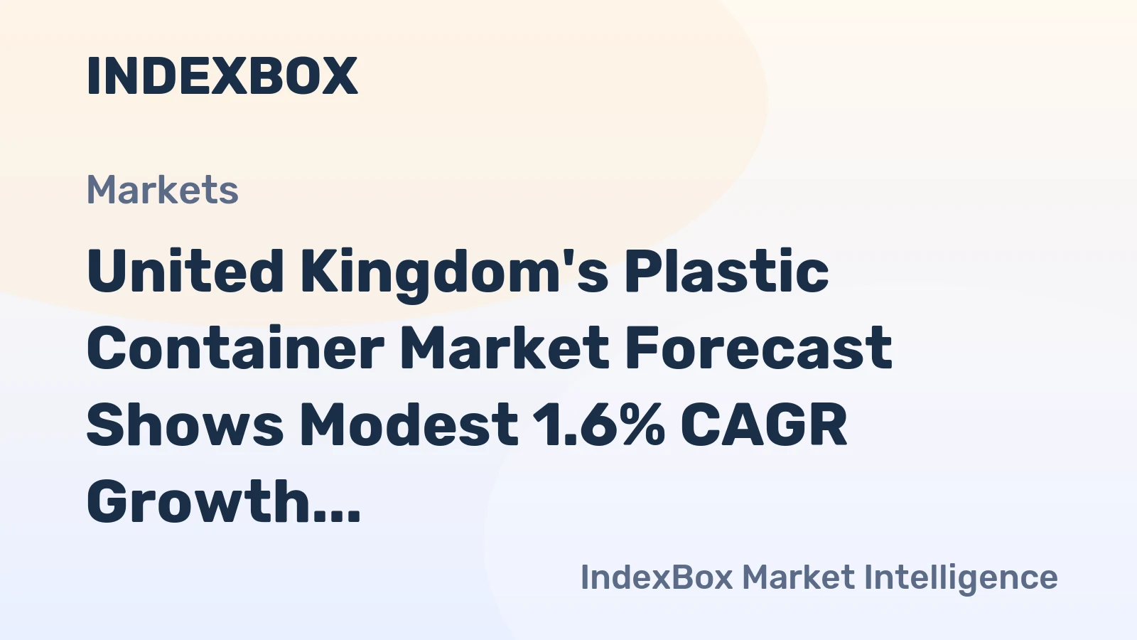 United Kingdom's Plastic Container Market Forecast Shows Modest 1.6% CAGR Growth Through 2035