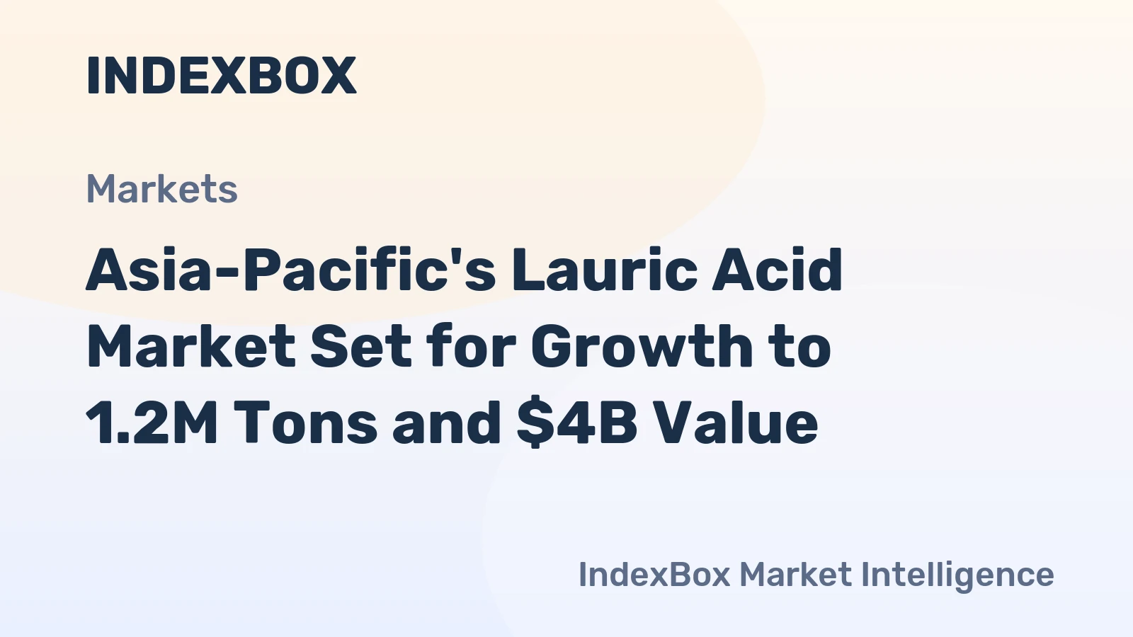 Asia-Pacific's Lauric Acid Market Set for Growth to 1.2M Tons and $4B Value