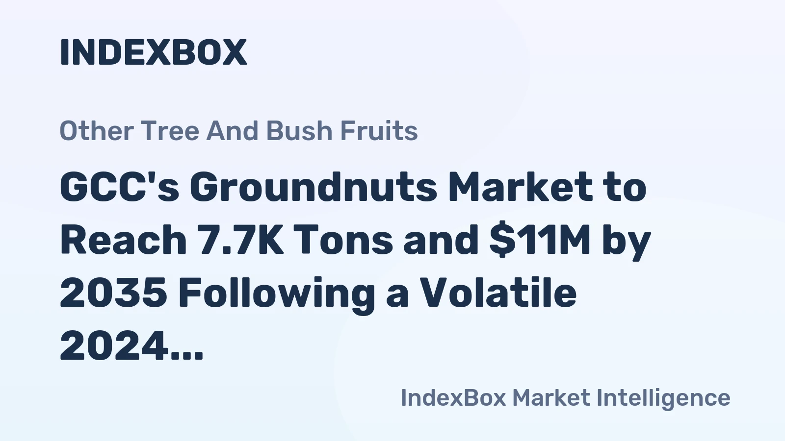 GCC's Groundnuts Market to Reach 7.7K Tons and $11M by 2035 Following a Volatile 2024