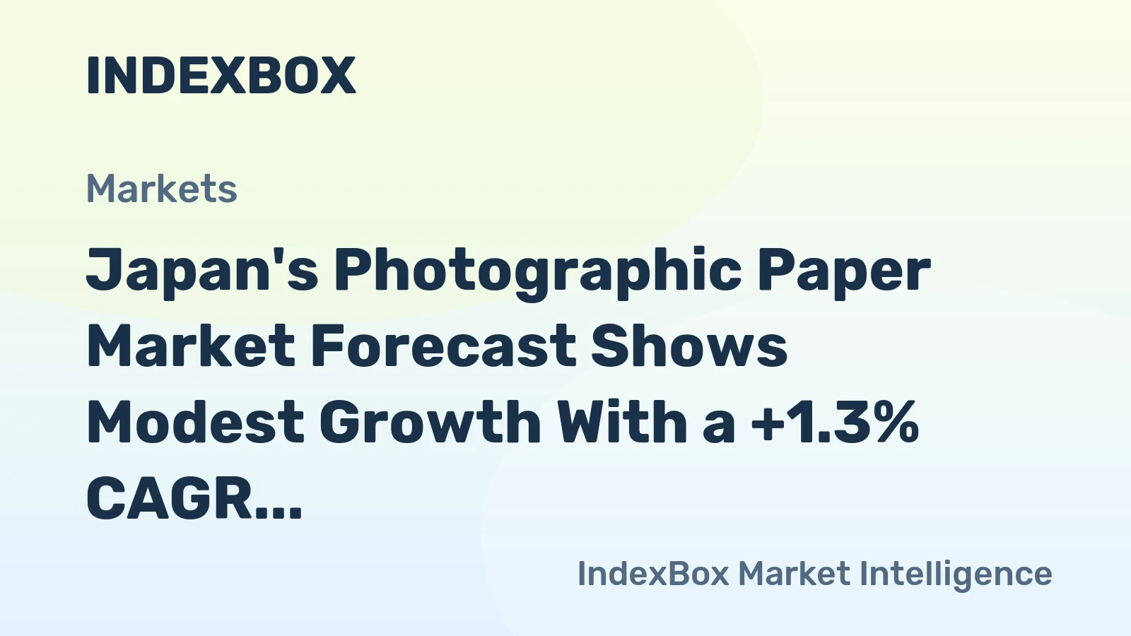 Japan's Photographic Paper Market Forecast Shows Modest Growth With a +1.3% CAGR