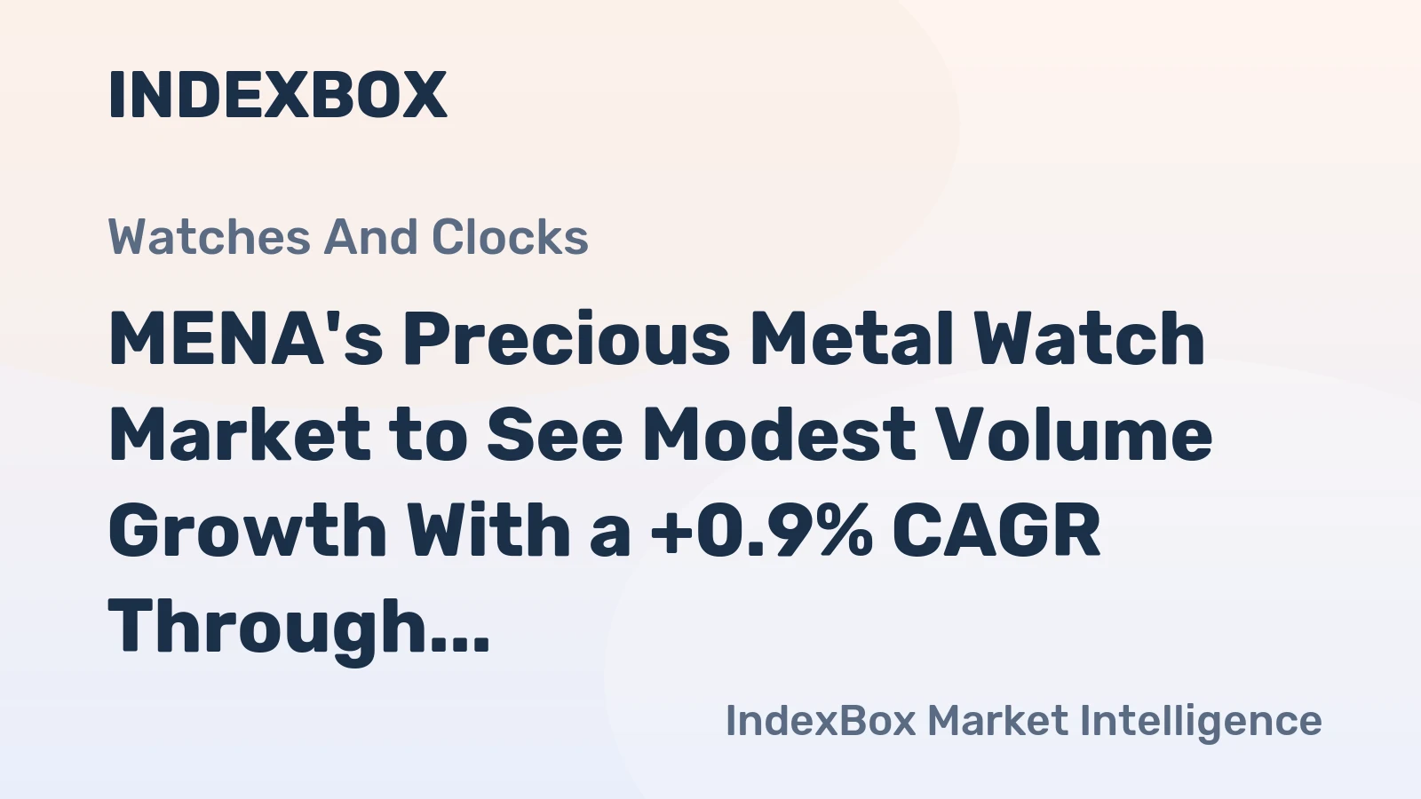 MENA's Precious Metal Watch Market to See Modest Volume Growth With a +0.9% CAGR Through 2035