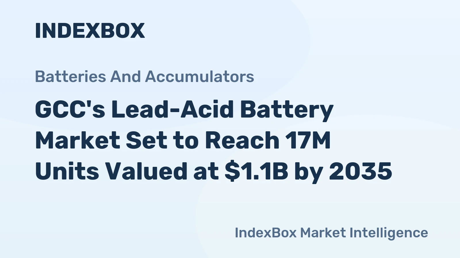 GCC's Lead-Acid Battery Market Set to Reach 17M Units Valued at $1.1B by 2035