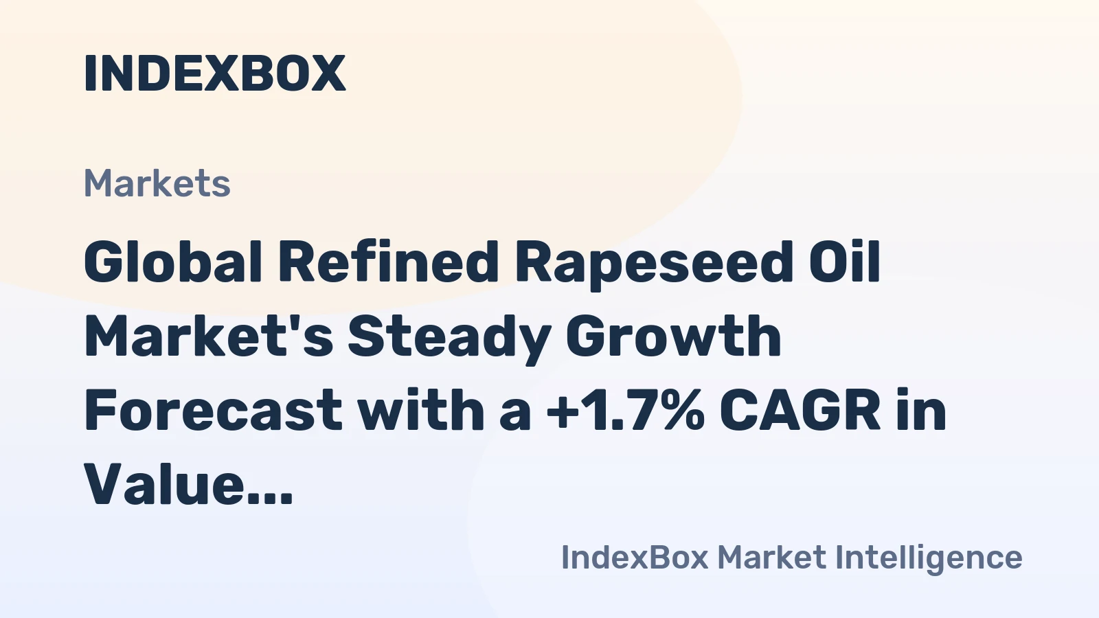 Global Refined Rapeseed Oil Market's Steady Growth Forecast with a +1.7% CAGR in Value