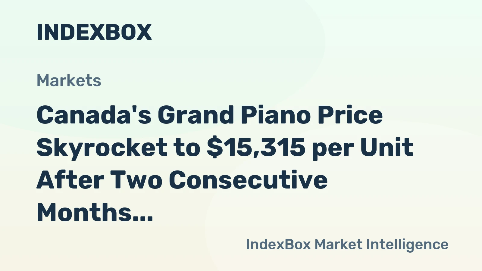Canada's Grand Piano Price Skyrocket to $15,315 per Unit After Two Consecutive Months of Growth