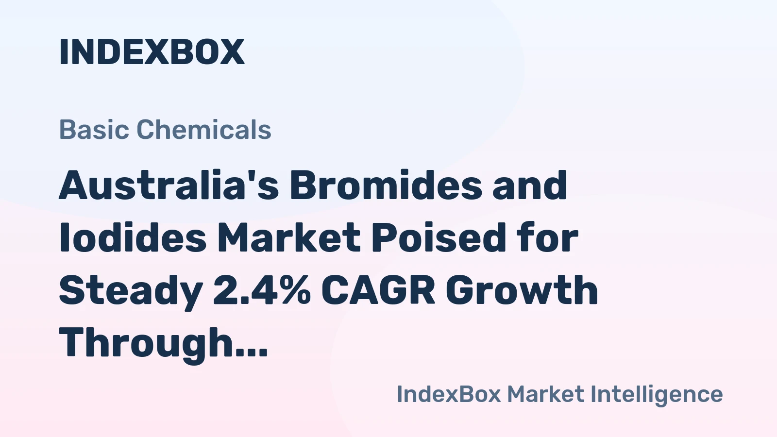 Australia's Bromides and Iodides Market Poised for Steady 2.4% CAGR Growth Through 2035