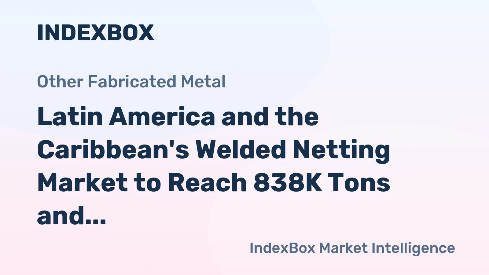 Latin America and the Caribbean's Welded Netting Market to Reach 838K Tons and $1.6B by 2035