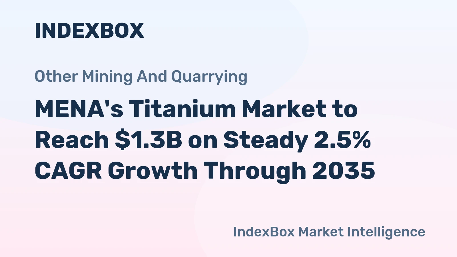 MENA's Titanium Market to Reach $1.3B on Steady 2.5% CAGR Growth Through 2035