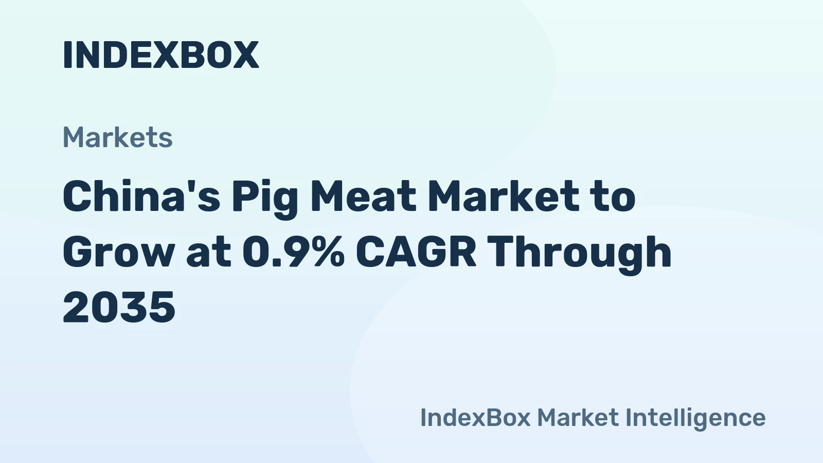 China's Pig Meat Market to Grow at 0.9% CAGR Through 2035