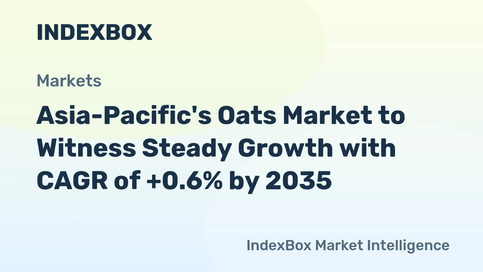 Asia-Pacific's Oats Market to Witness Steady Growth with CAGR of +0.6% by 2035