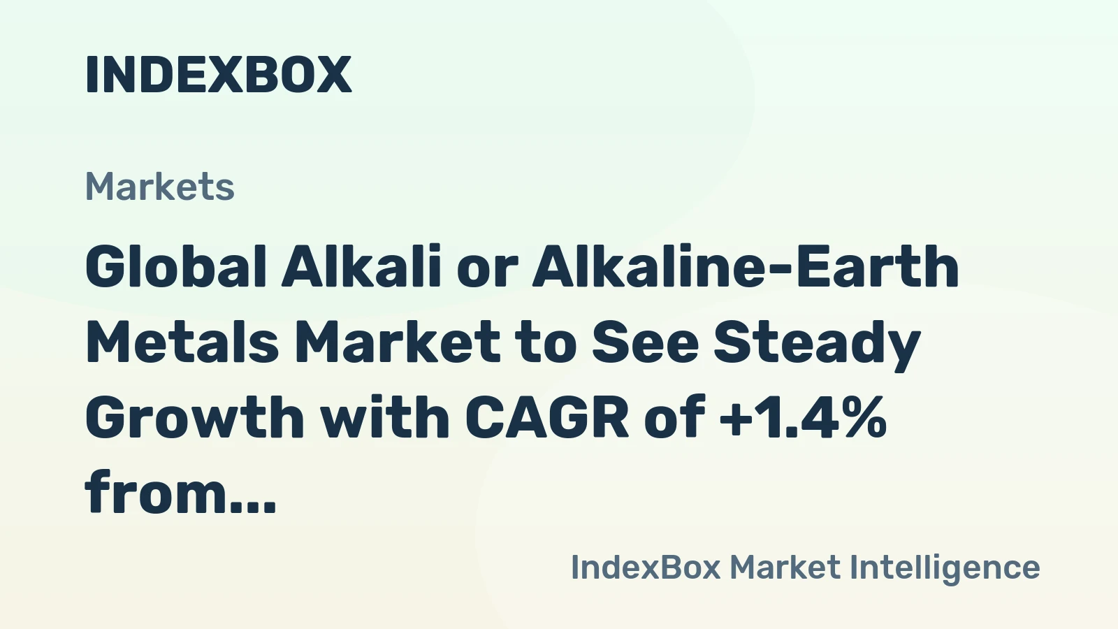 Global Alkali or Alkaline-Earth Metals Market to See Steady Growth with CAGR of +1.4% from 2024 to 2035