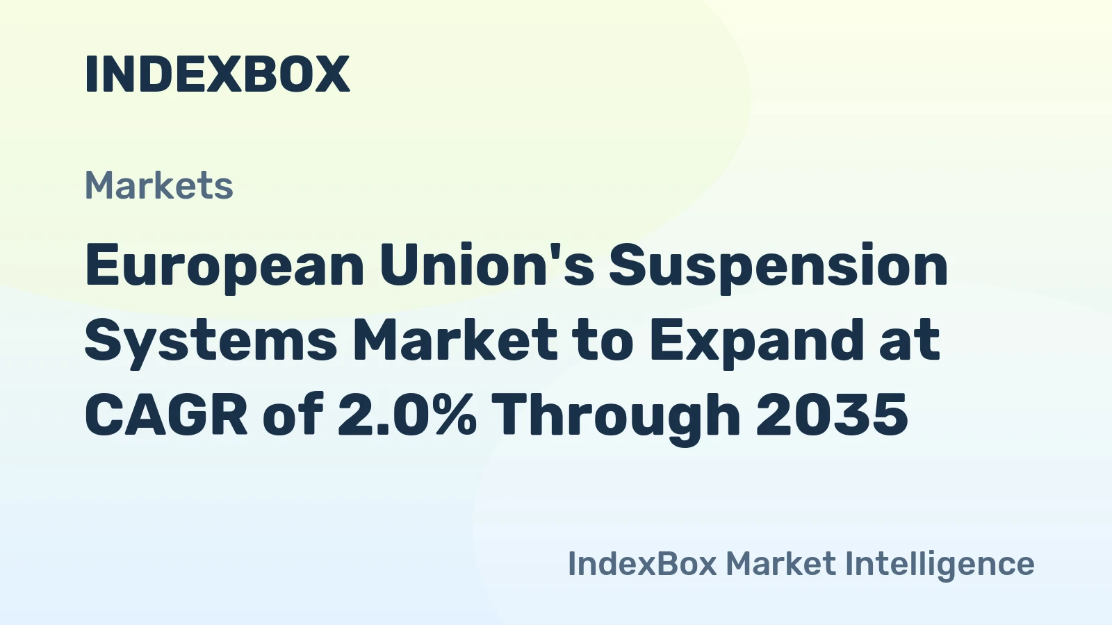 European Union's Suspension Systems Market to Expand at CAGR of 2.0% Through 2035