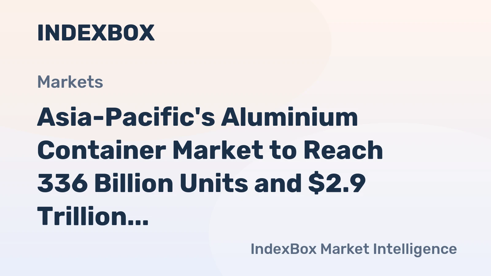 Asia-Pacific's Aluminium Container Market to Reach 336 Billion Units and $2.9 Trillion by 2035