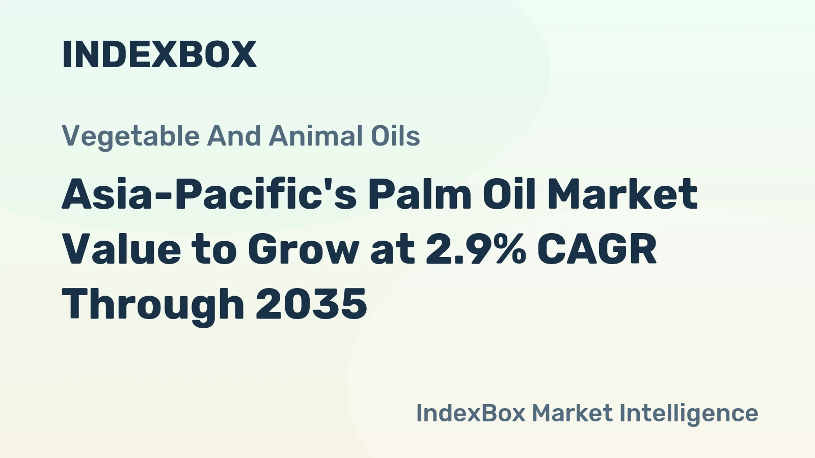 Asia-Pacific's Palm Oil Market Value to Grow at 2.9% CAGR Through 2035