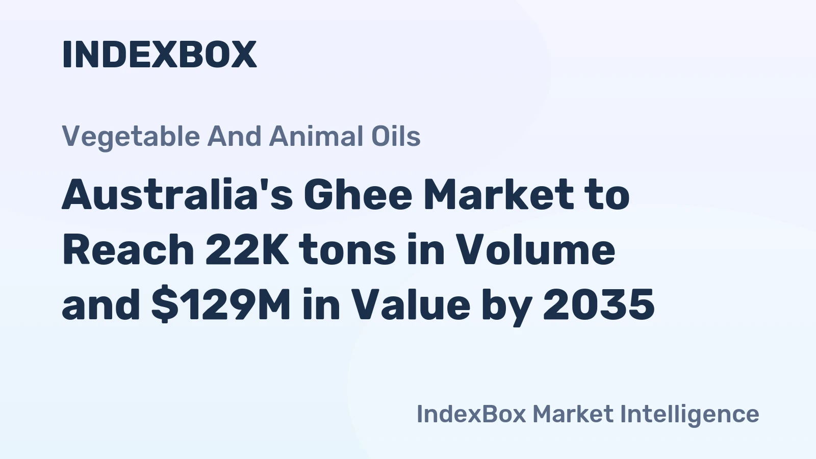 Australia's Ghee Market to Reach 22K tons in Volume and $129M in Value by 2035